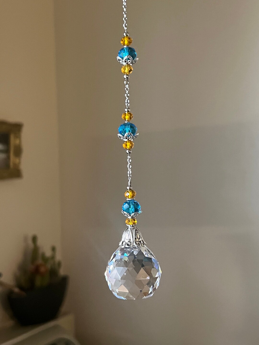 Teardrop Faceted Crystal Glass Ball Window Prism Window Decor Window ...