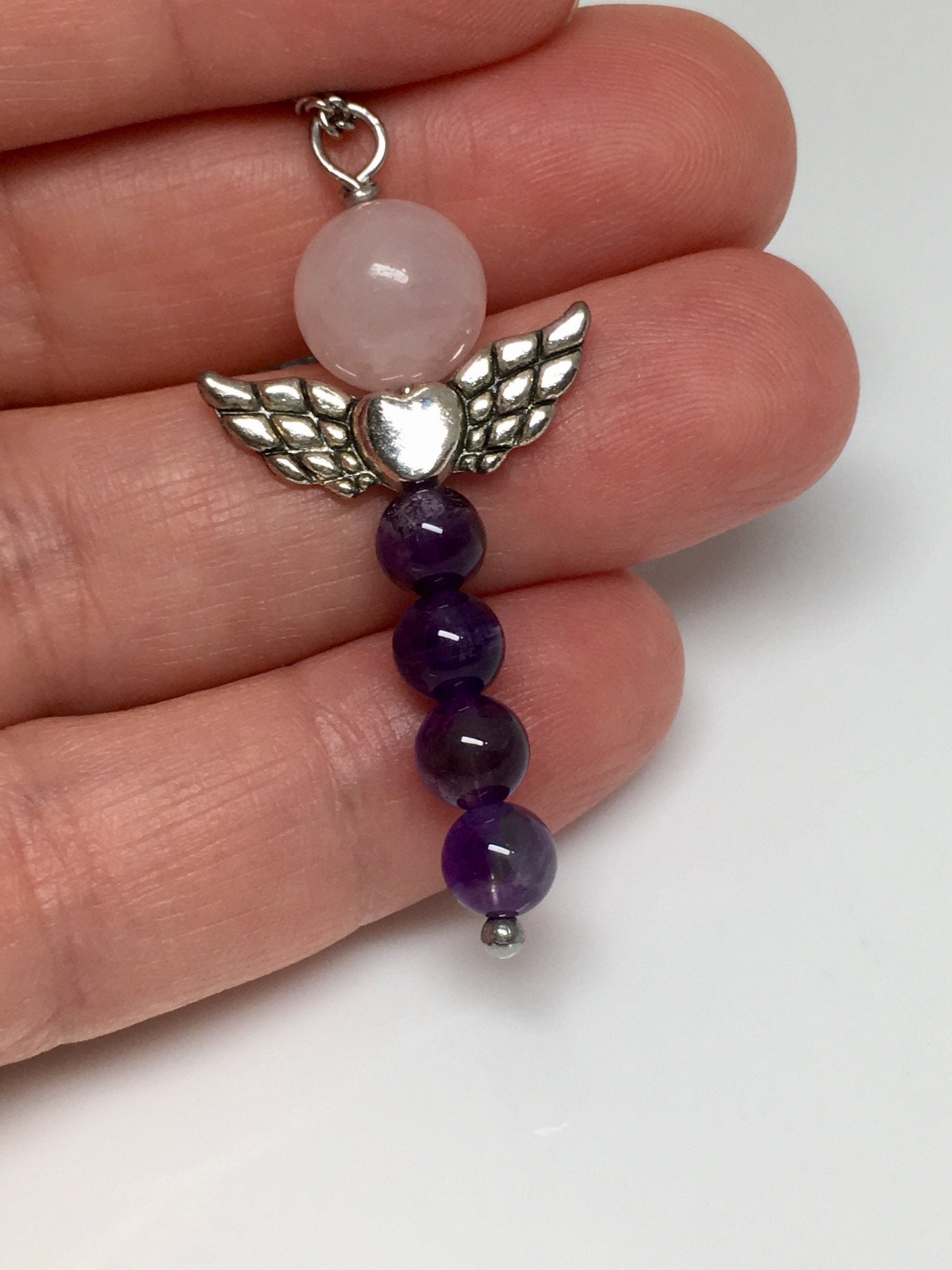 Pink Purple Caduceus Symbol Caduceus Pendant Caduceus Angel - Etsy