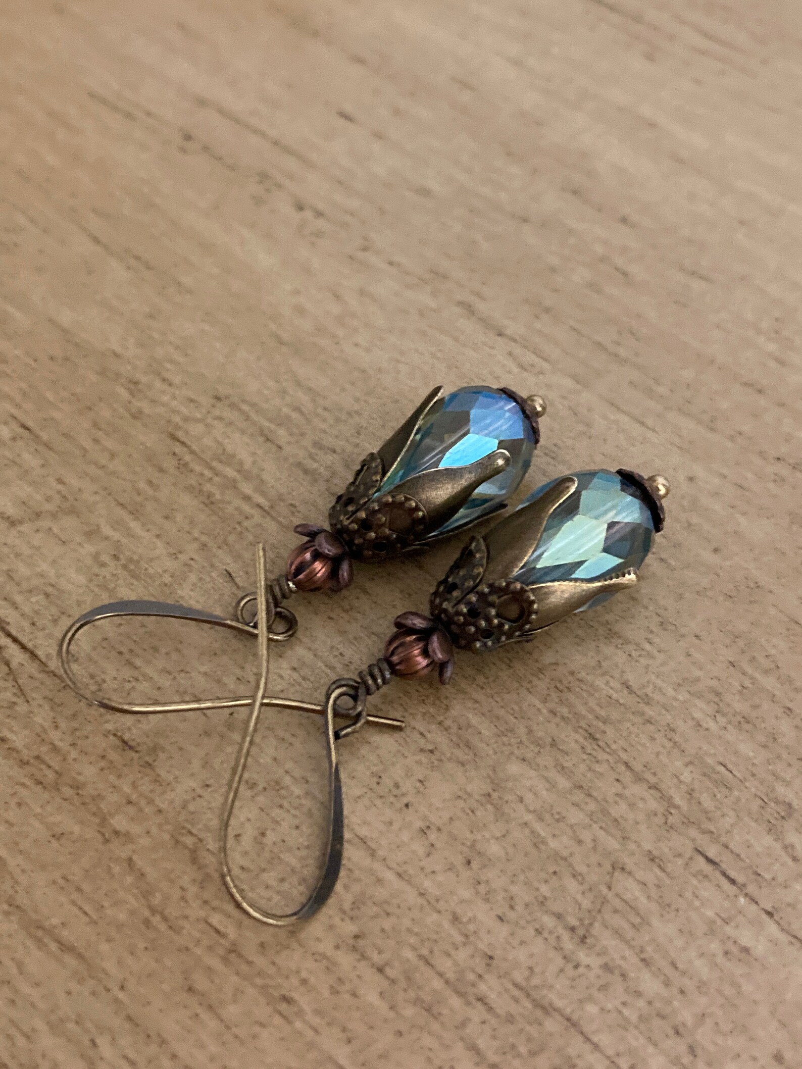 Vintage Style Mermaid Teardrop Glass Dangle Earring - Etsy