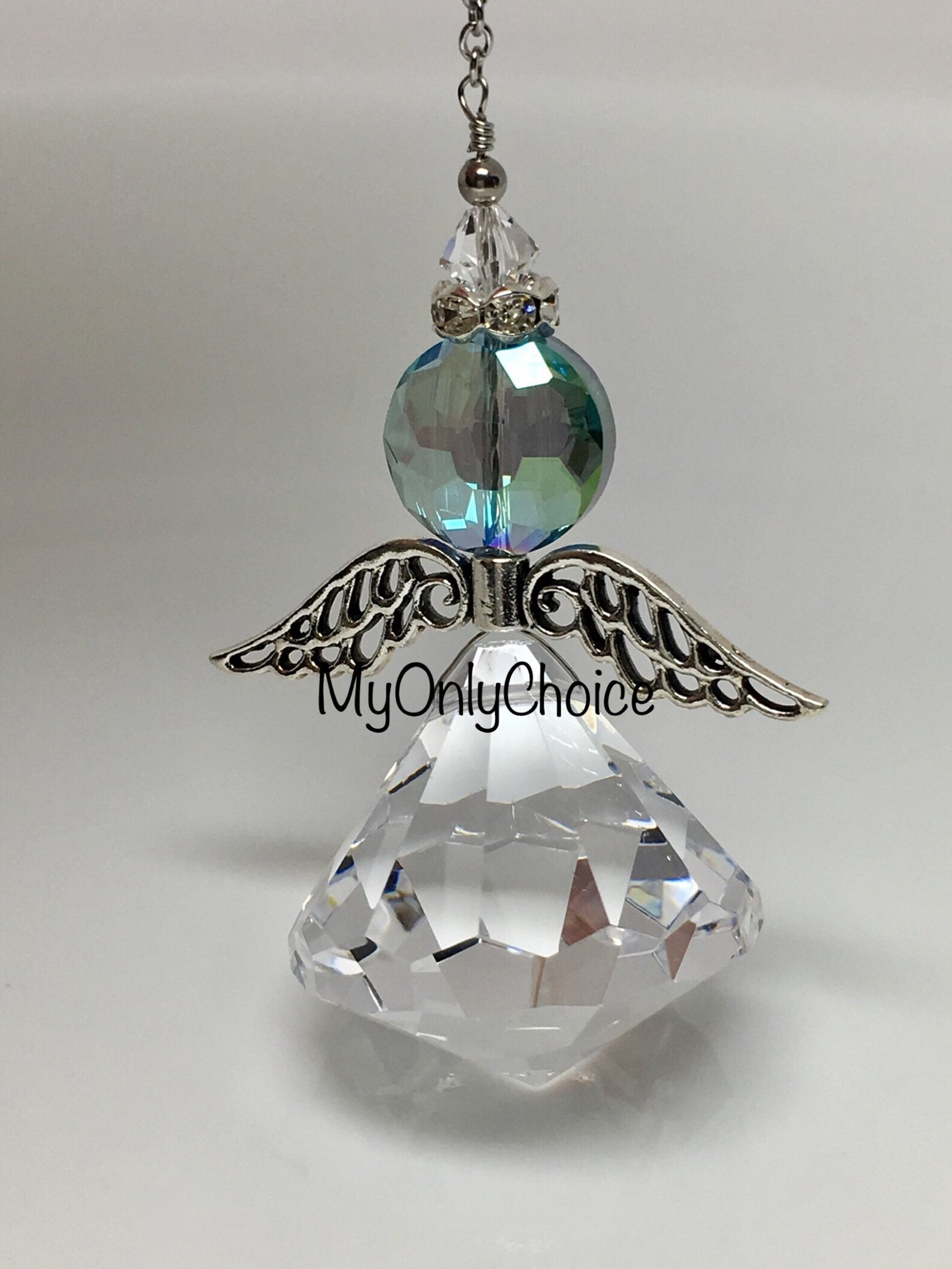 Prism Angel Pendant Guardian Angel Angel Wing Glass Angel | Etsy