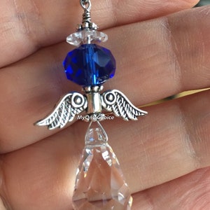 Guardian Angel Teardrop Crystal Pendant Chain Necklace - Etsy