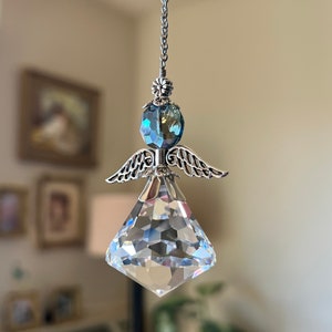 Prism Angel Pendant, Guardian Angel, Angel Wing, Glass Angel Ornament ...