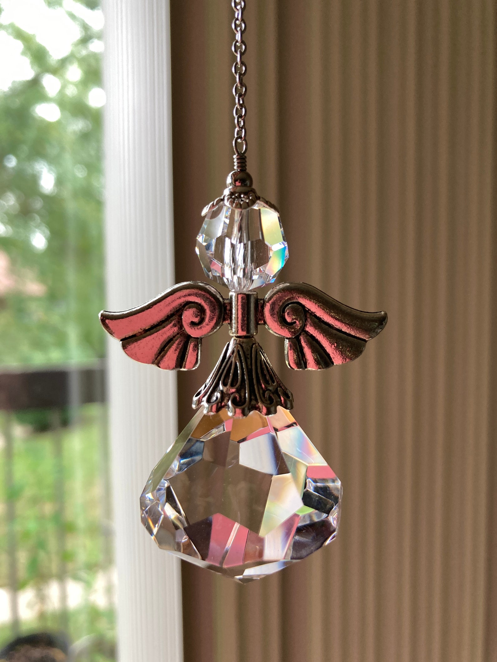 Comforting Gift Winged Angel Prism Angel With Silver Wing - Etsy