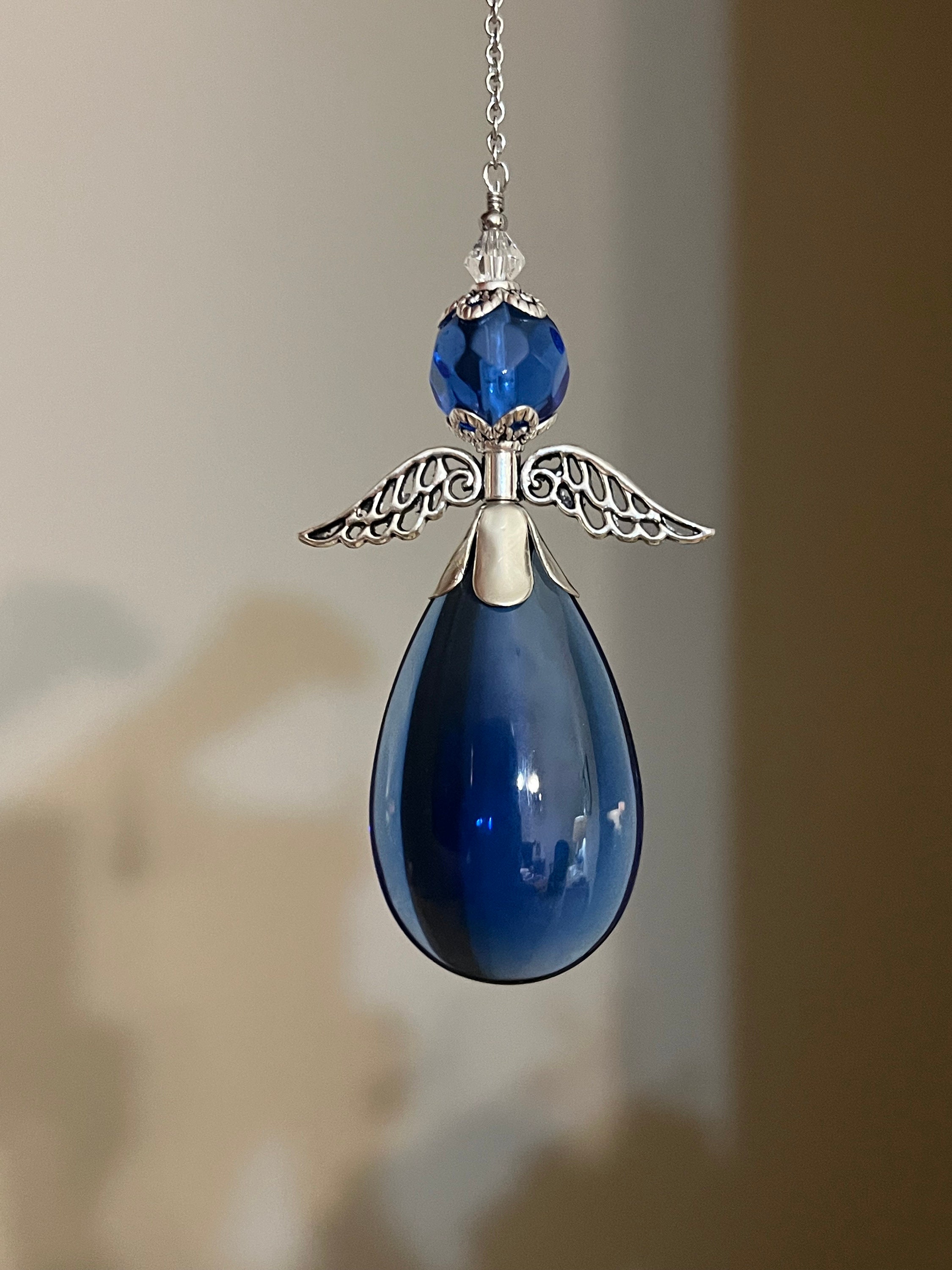 Royal Blue Angel Drop Pendant Ornament September Birthday - Etsy