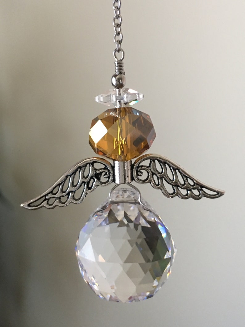 Yellow Topaz Crystal Glass Angel Prism Yellow Angel Sun - Etsy