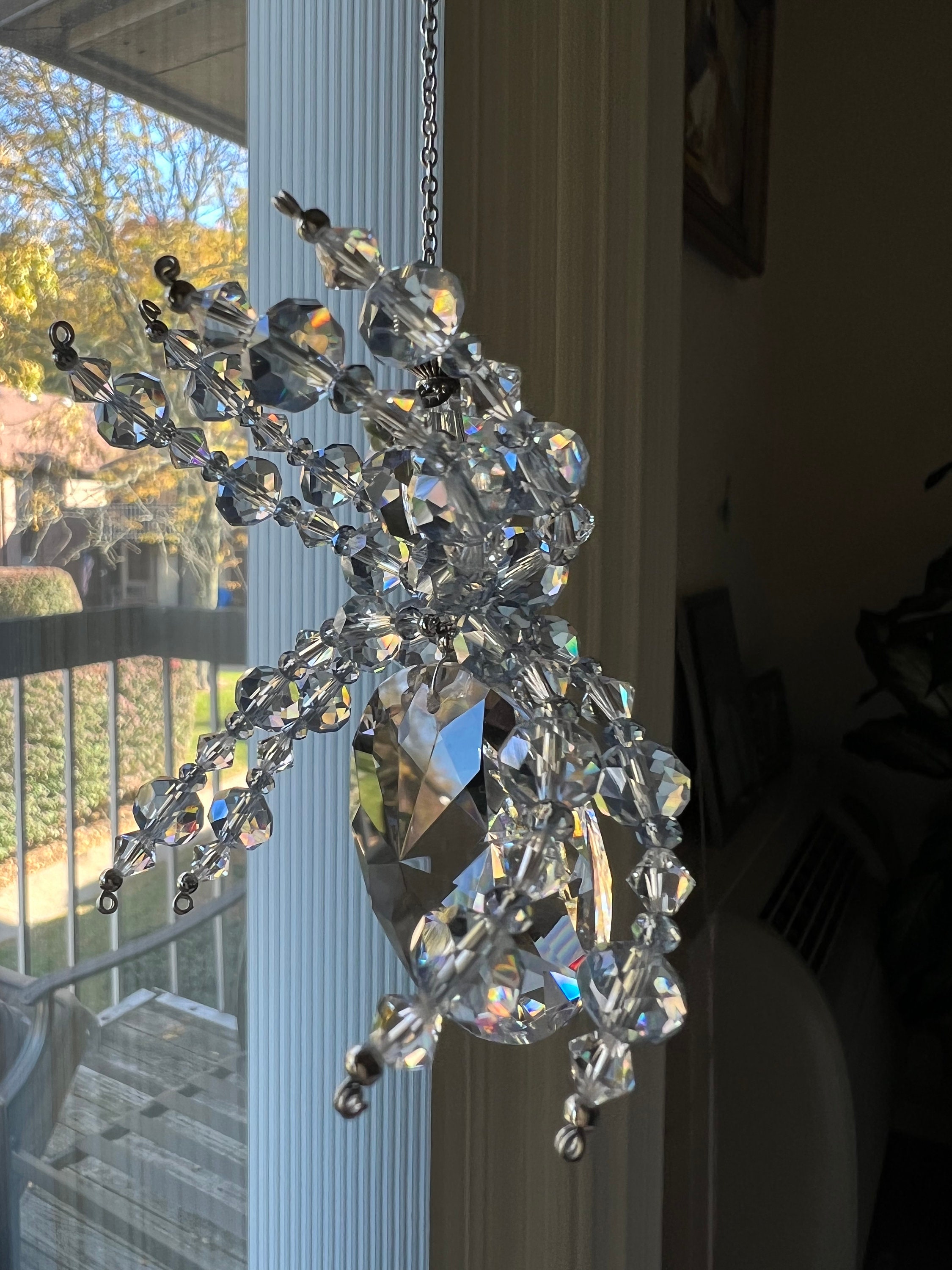 Large Light Blue Spider Suncatcher Prism Window Ornament - Etsy
