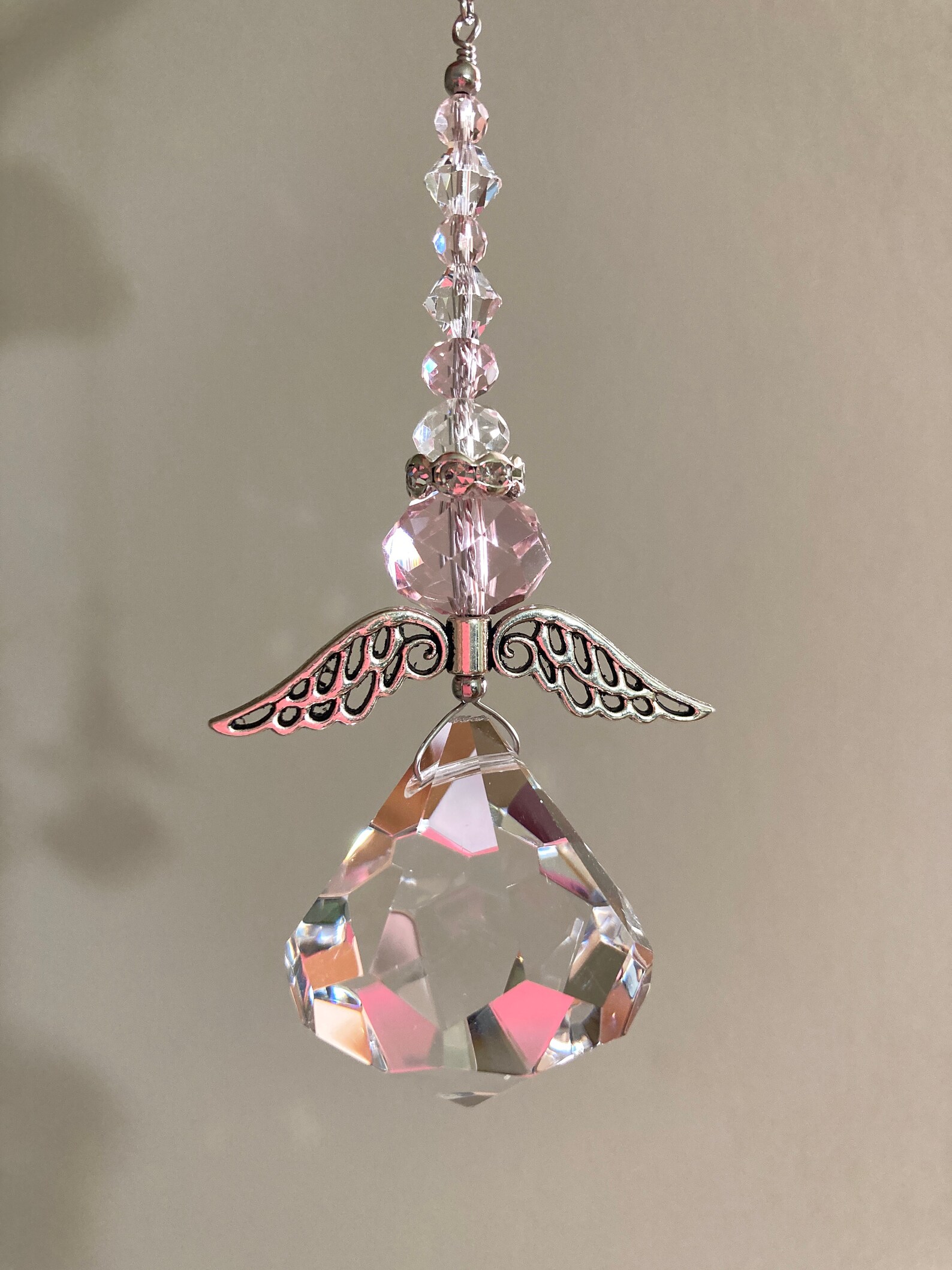 Pink Angel Prism Pink Angel Sun Catcher Pink Angel Ornament | Etsy