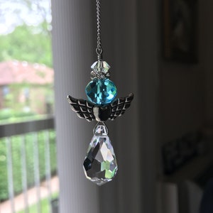 Small Angel Teardrop Prism Guardian Angel Pendant Sun Catcher Crystal ...