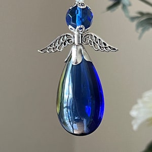 Royal Blue Angel Drop Pendant Ornament September Birthday - Etsy