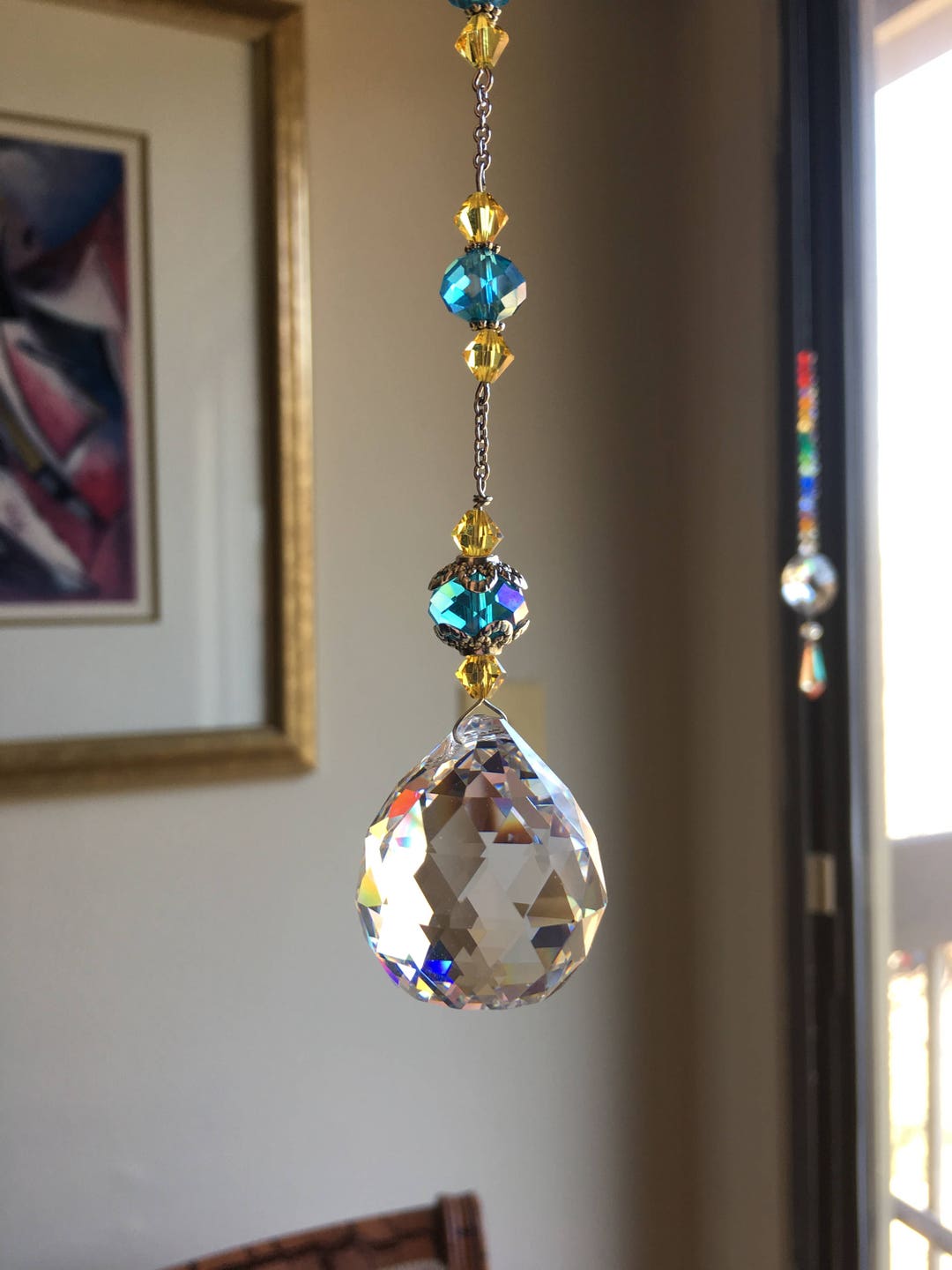 Teardrop Faceted Crystal Glass Ball Window Prism Window Decor - Etsy