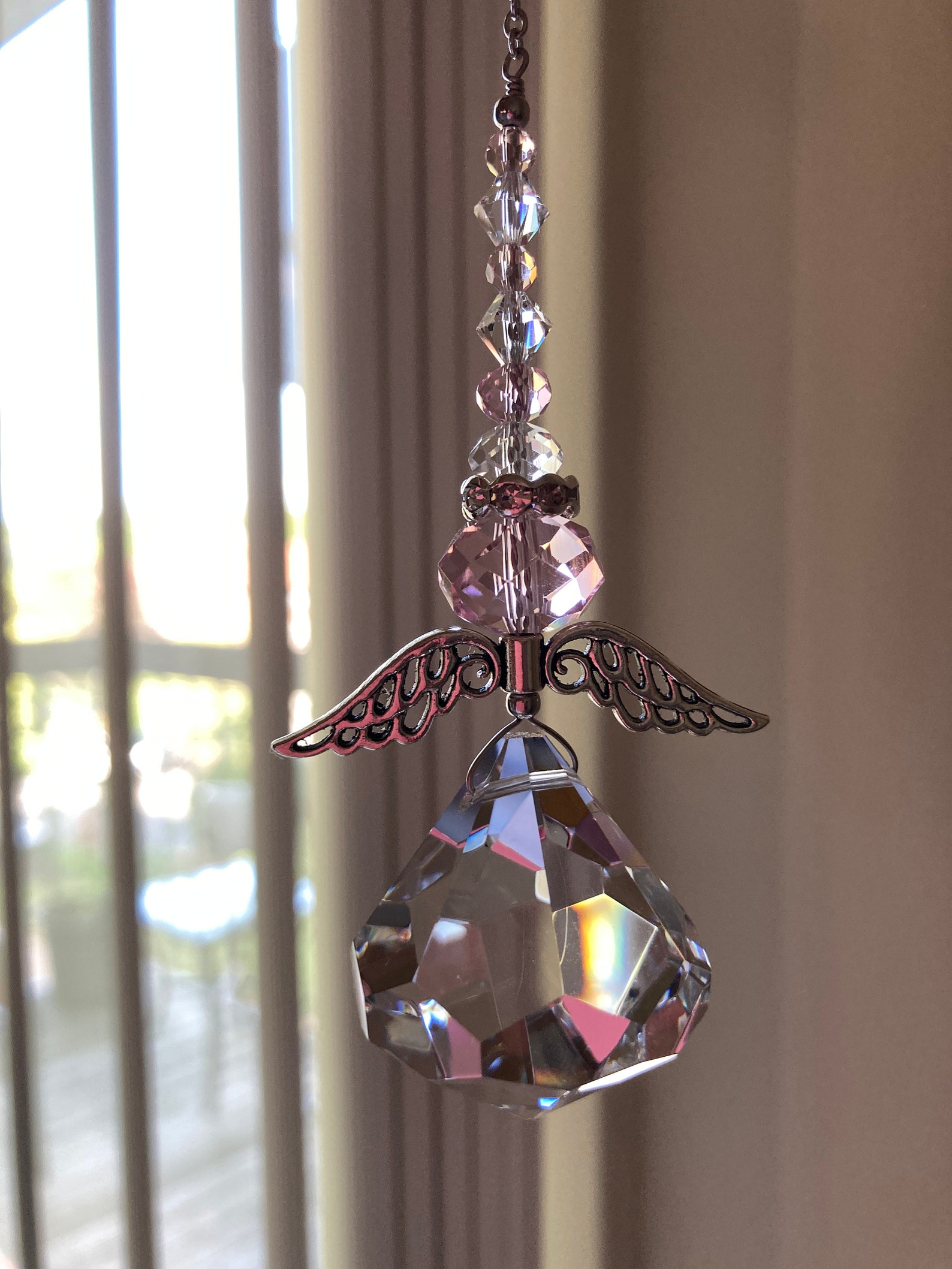 Pink Angel Prism Pink Angel Sun Catcher Pink Angel Ornament | Etsy