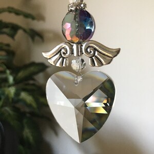 Blue Angel Memorial Ornament With Heart Sun Catcher Prism Spiritual ...