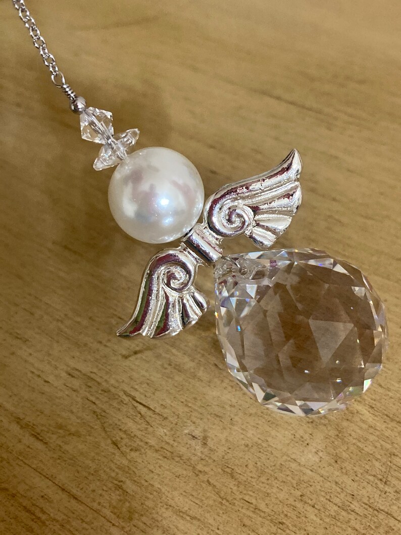Thinking of You Crystal Glass Angel Pendant Suncatcher Prism Window ...