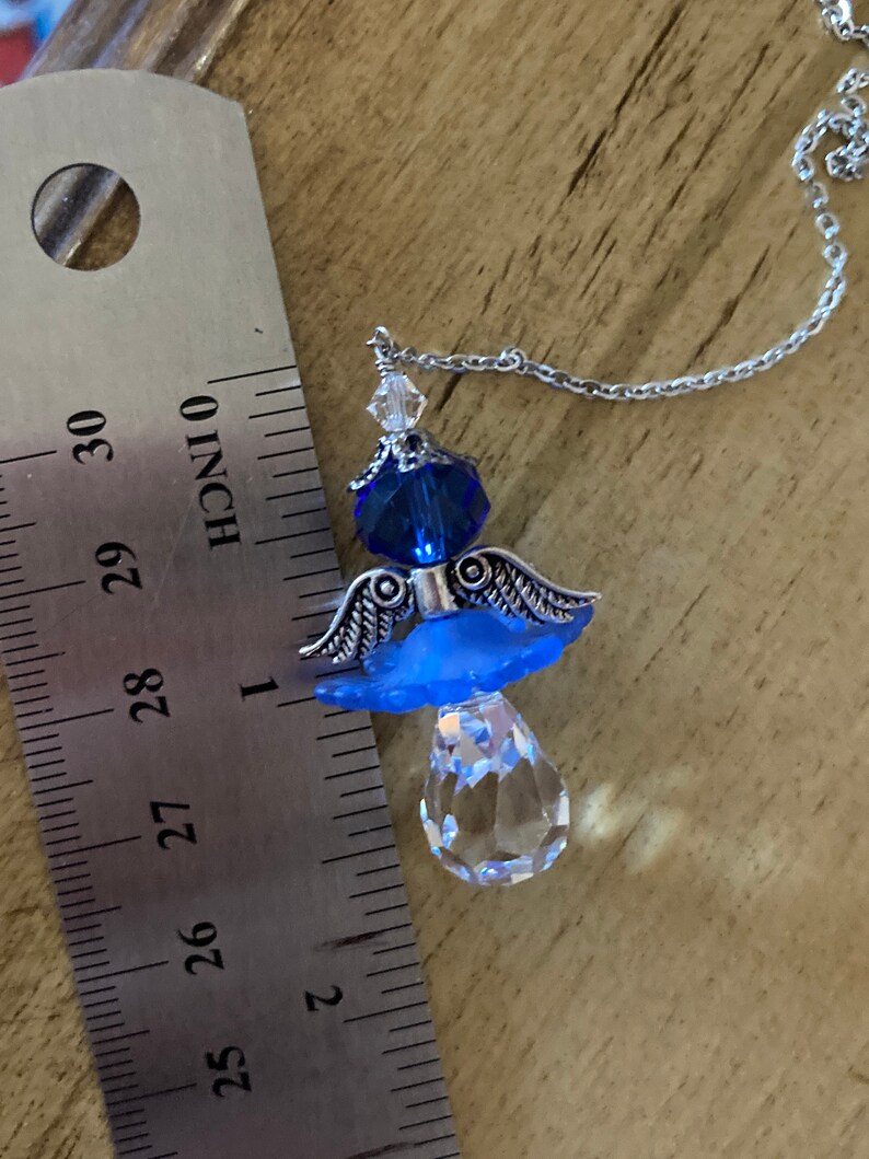 Small Teardrop Angel Prism Winged Angel Pendant Cobalt Blue - Etsy