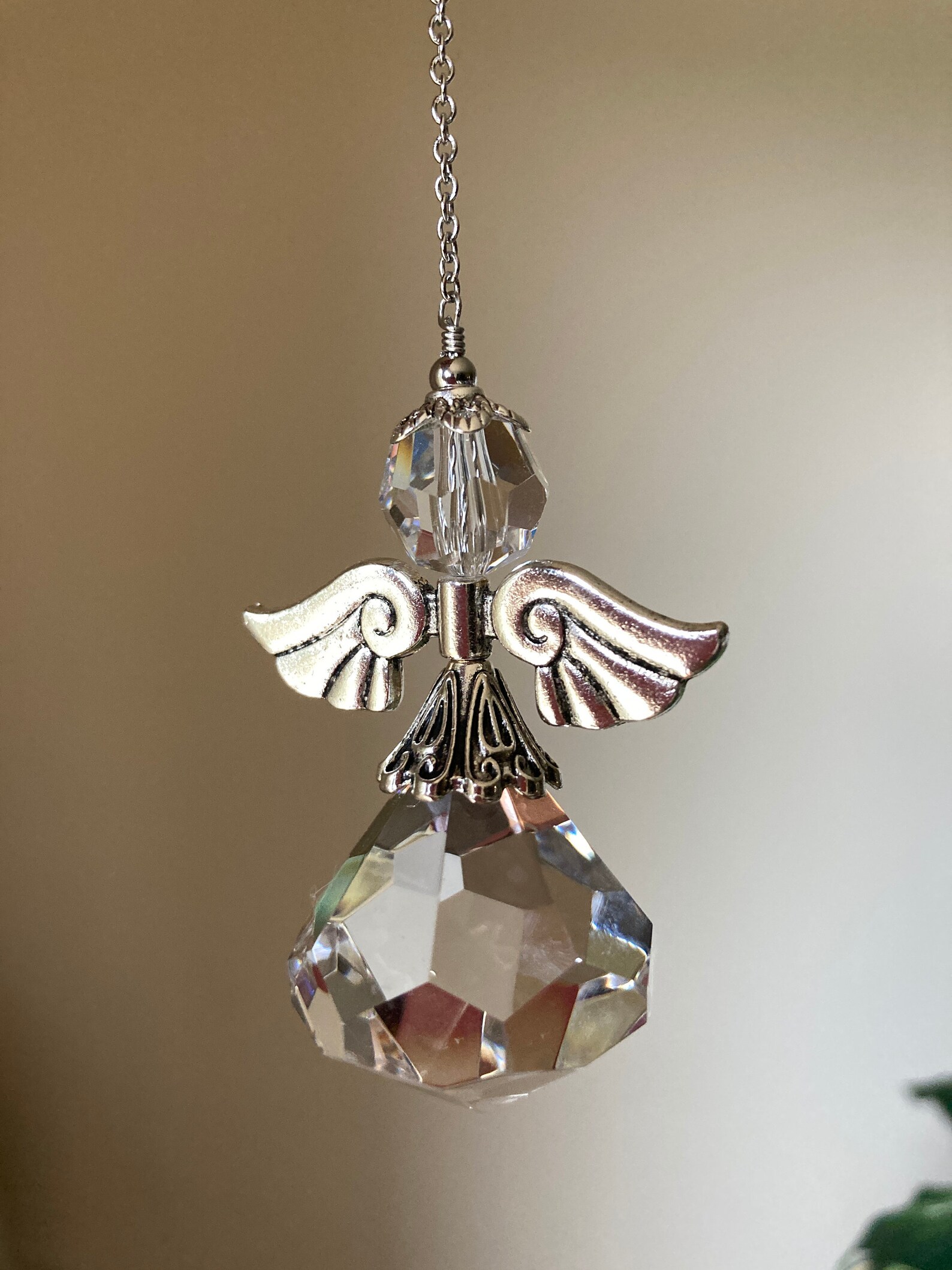 Comforting Gift Winged Angel Prism Angel With Silver Wing - Etsy