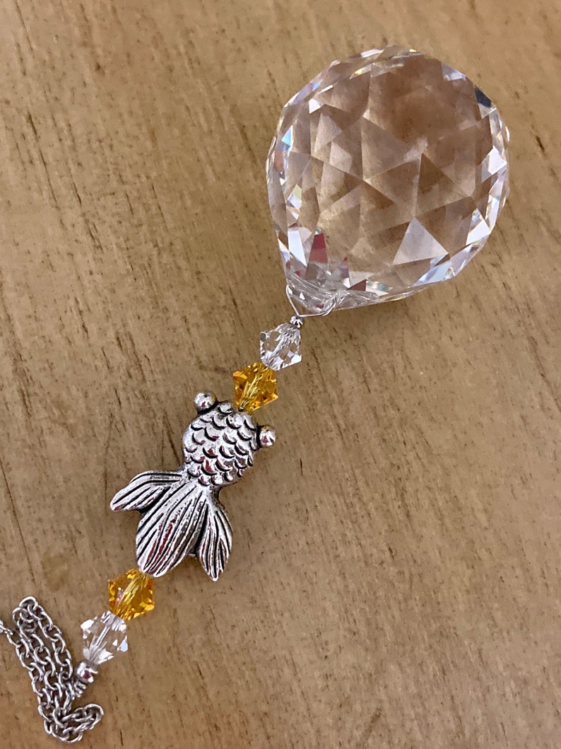 Fish Memorial Pet Loss Gift Gold Fish Suncatcher Crystal Prism - Etsy