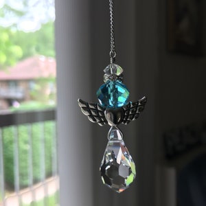 Small Angel Teardrop Prism Guardian Angel Pendant Sun Catcher Crystal ...