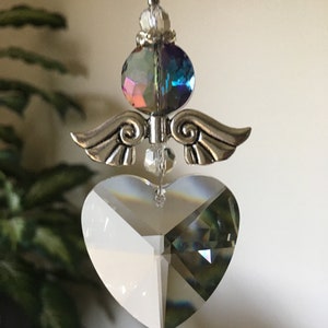 Blue Angel Memorial Ornament With Heart Sun Catcher Prism Spiritual ...