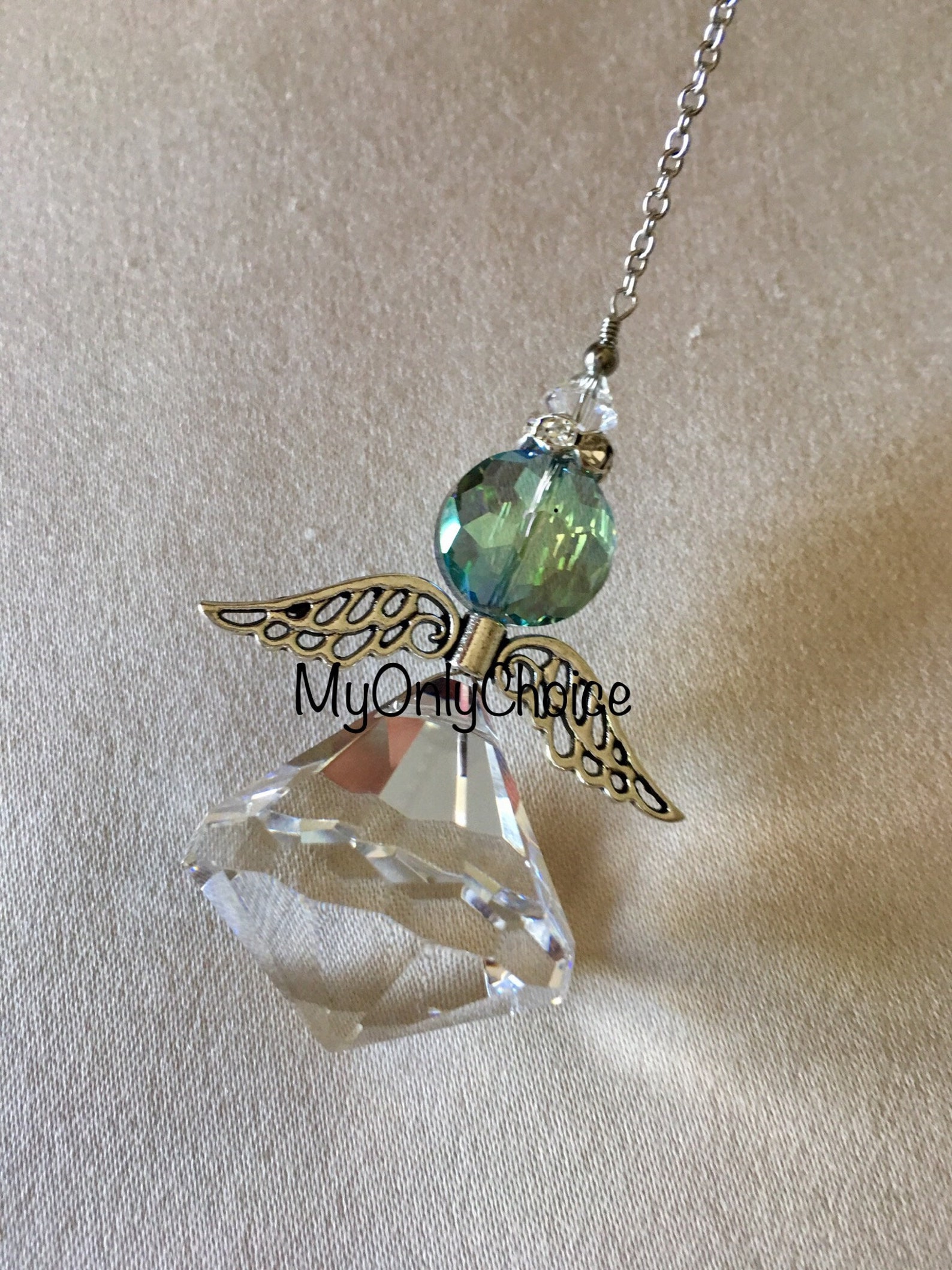 Prism Angel Pendant Guardian Angel Angel Wing Glass Angel | Etsy