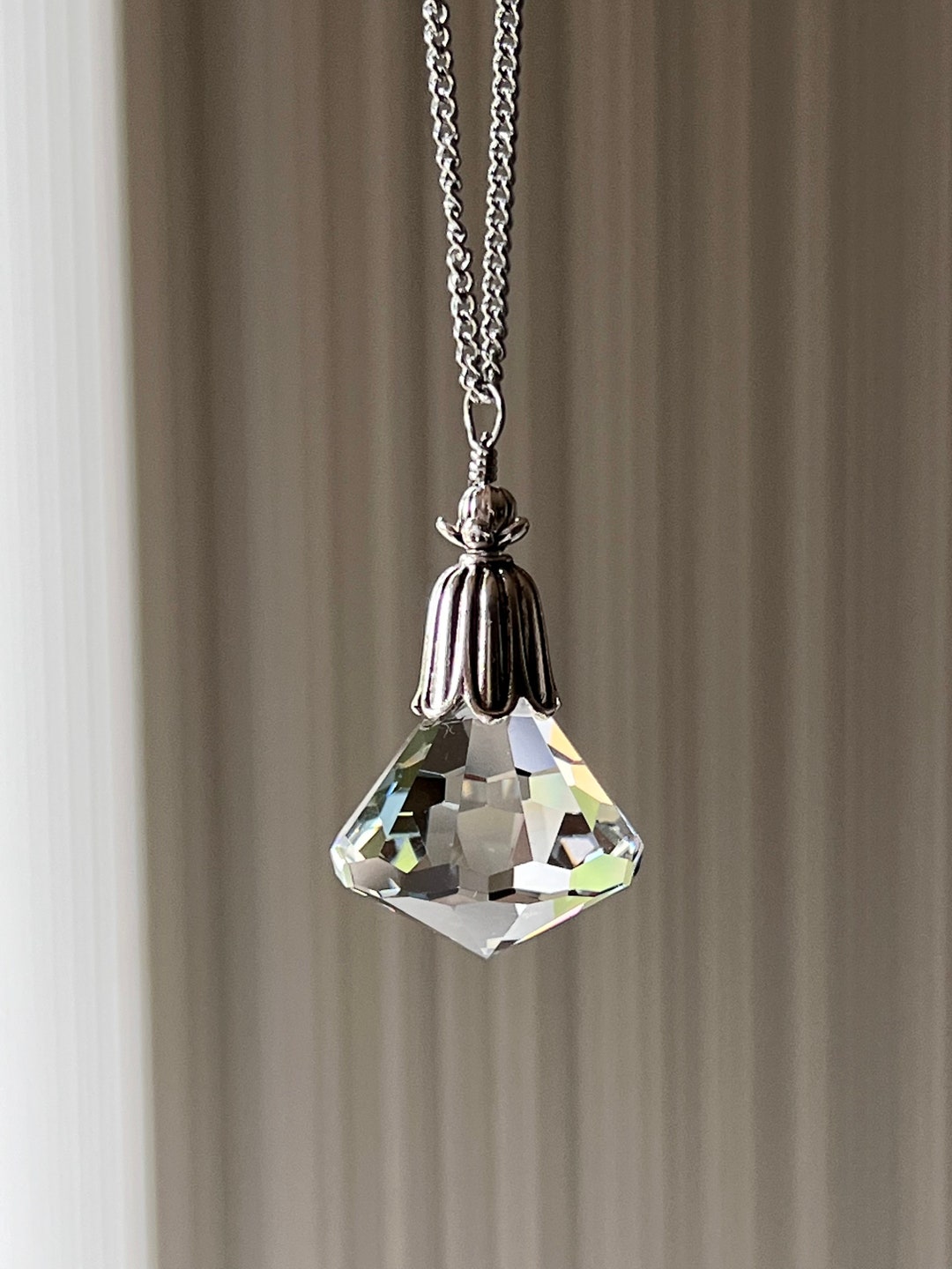 Small Crystal Rear View Mirror Car Ornament Simple Cone Dreidel ...