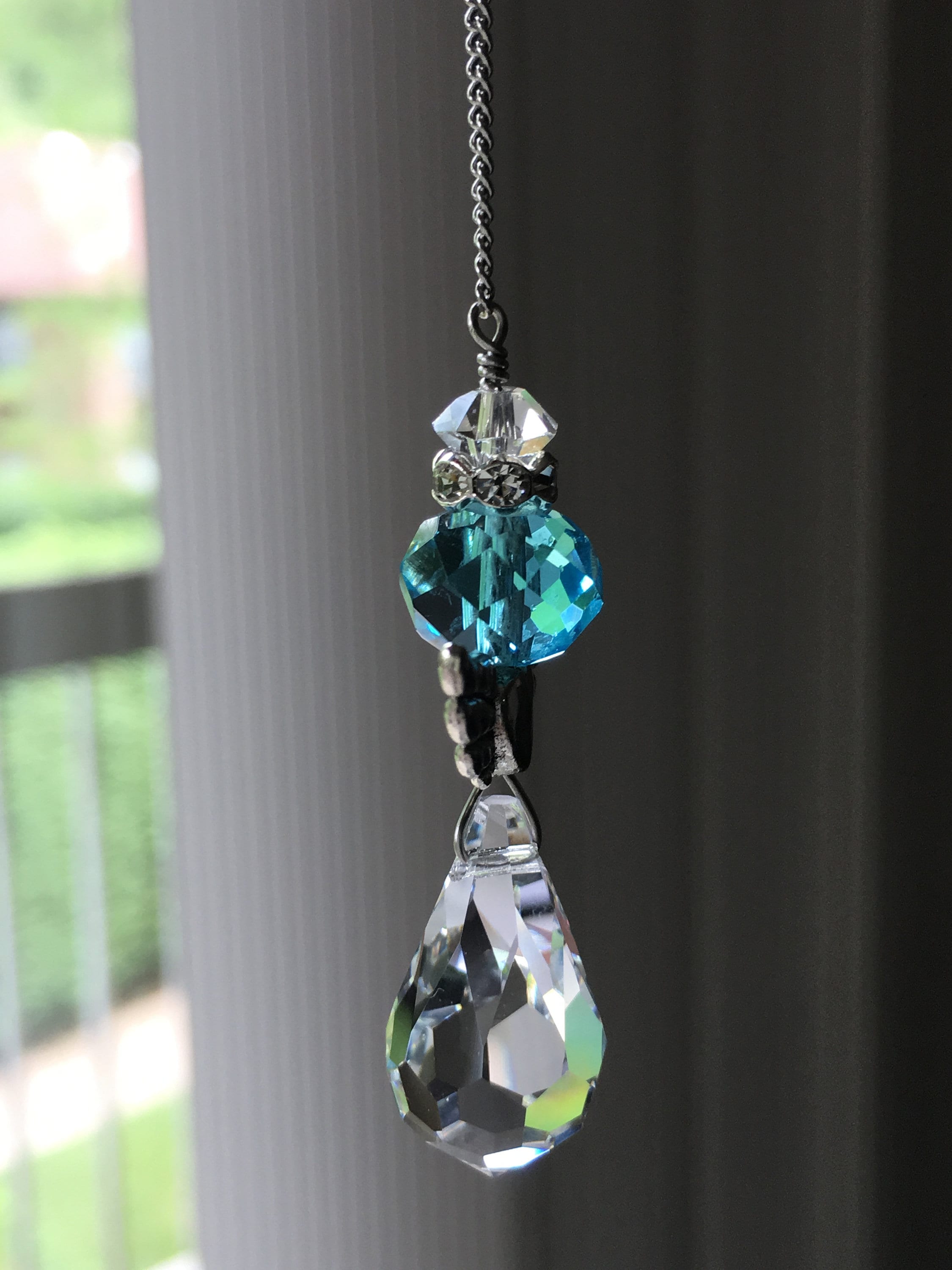Small Angel Teardrop Prism Guardian Angel Pendant Sun Catcher Crystal ...