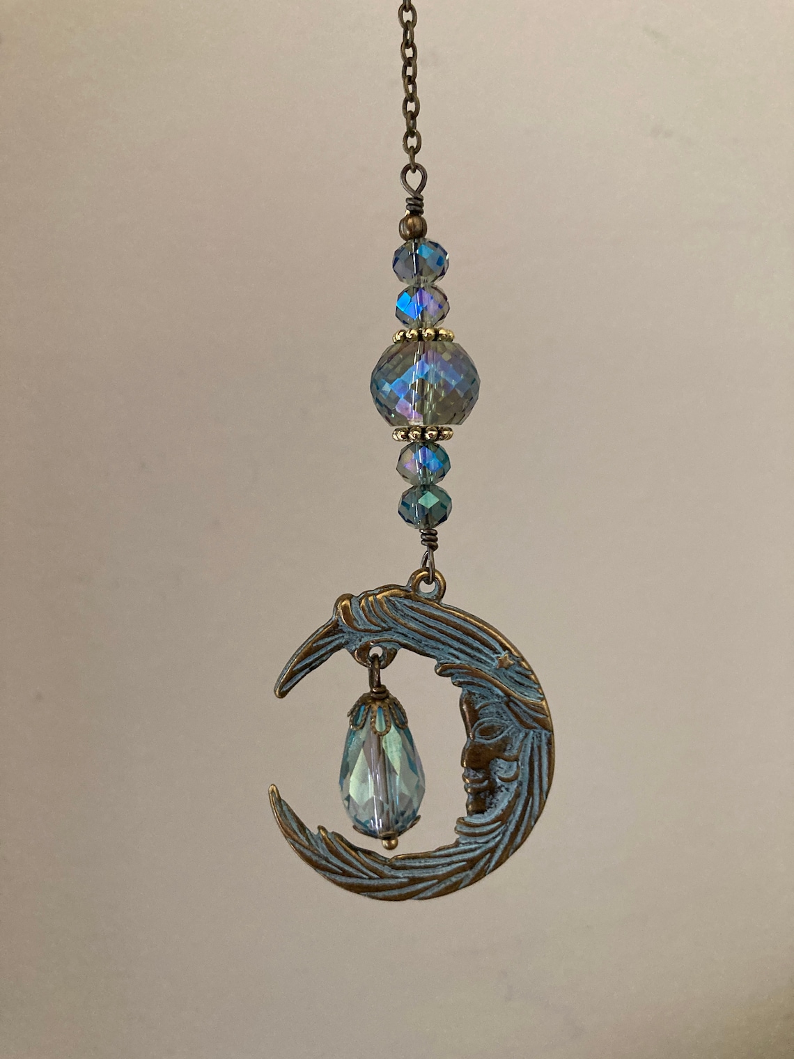 Half moon car rearview ornament Crescent moon Celestial | Etsy