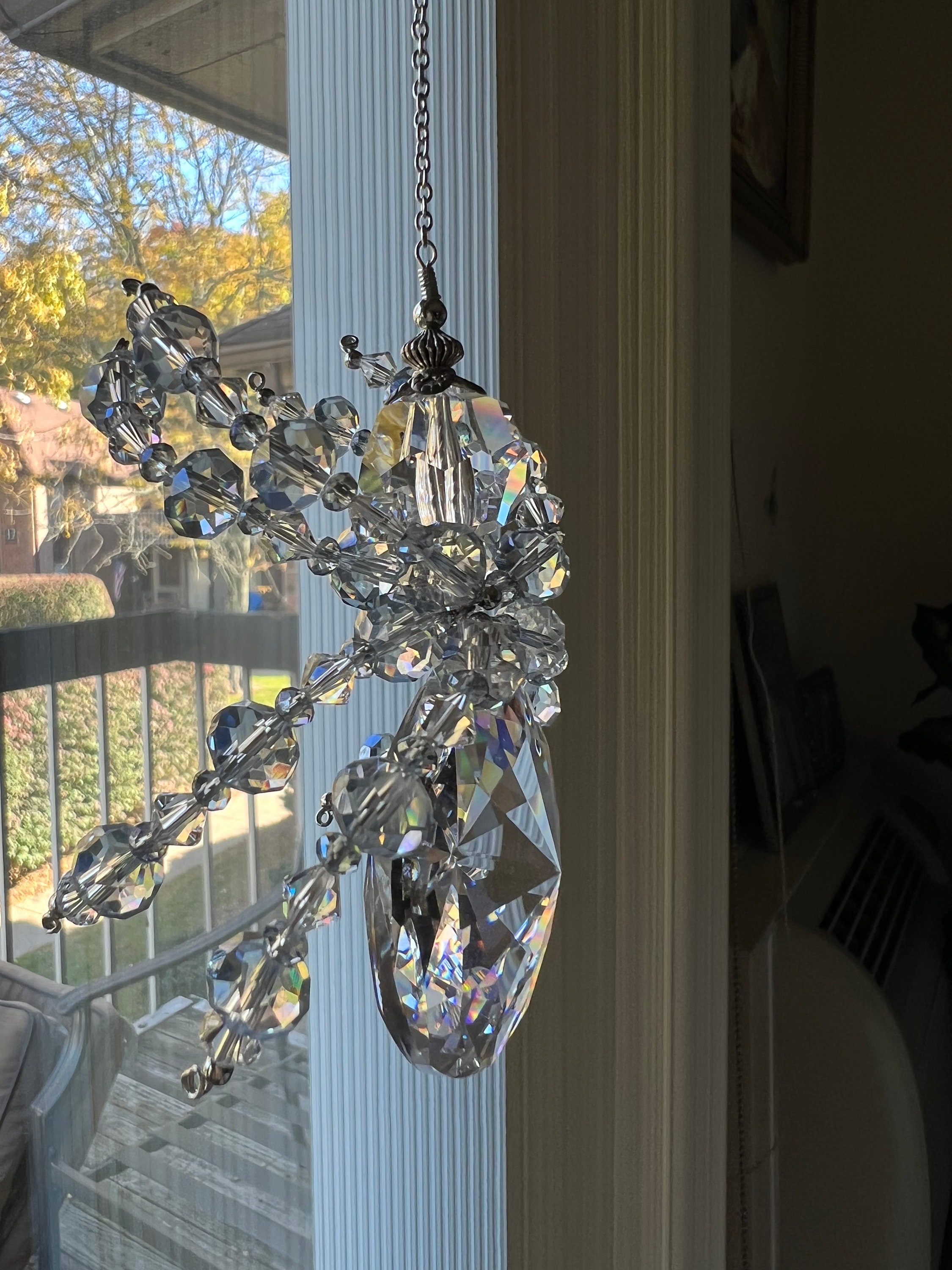 Large Light Blue Spider Suncatcher Prism Window Ornament - Etsy