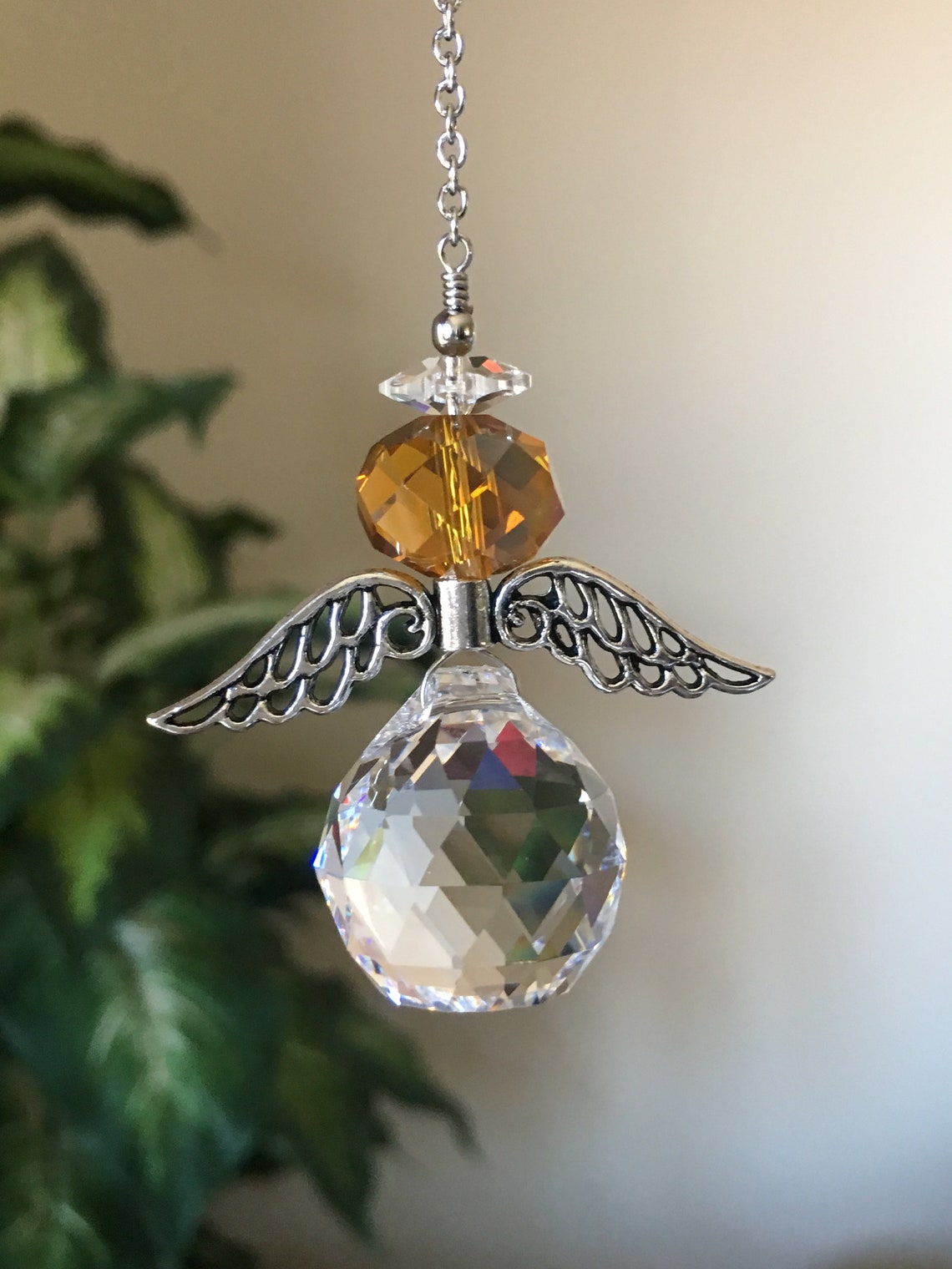 Yellow Topaz Crystal Glass Angel Prism Yellow Angel Sun - Etsy