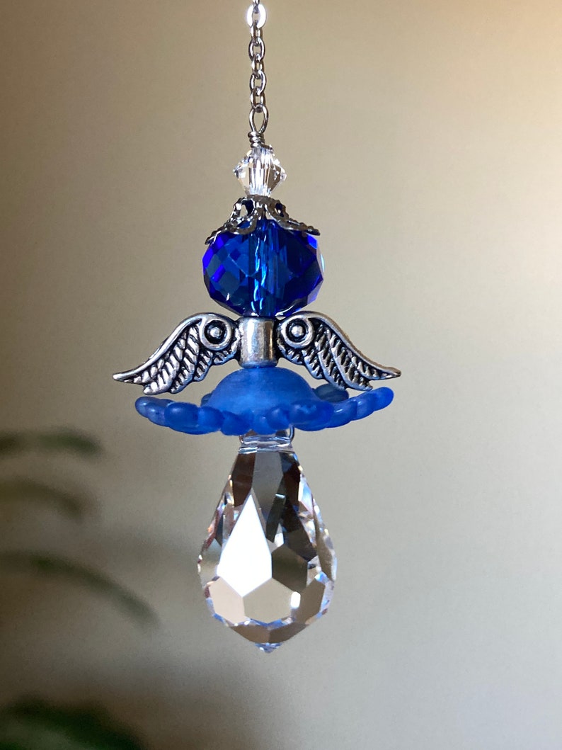 Small Teardrop Angel Prism Winged Angel Pendant Cobalt Blue - Etsy
