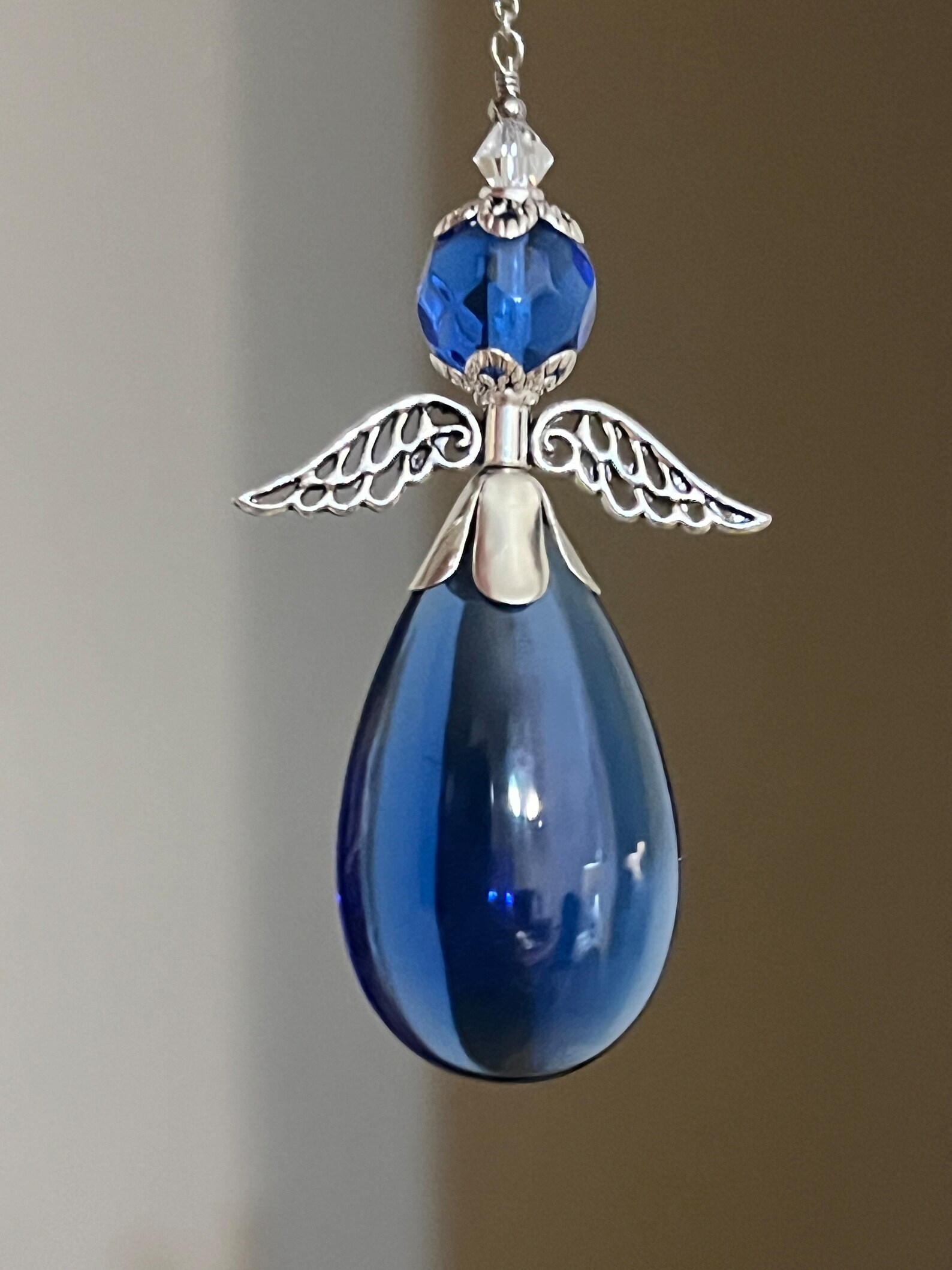 Royal Blue Angel Drop Pendant Ornament September Birthday - Etsy