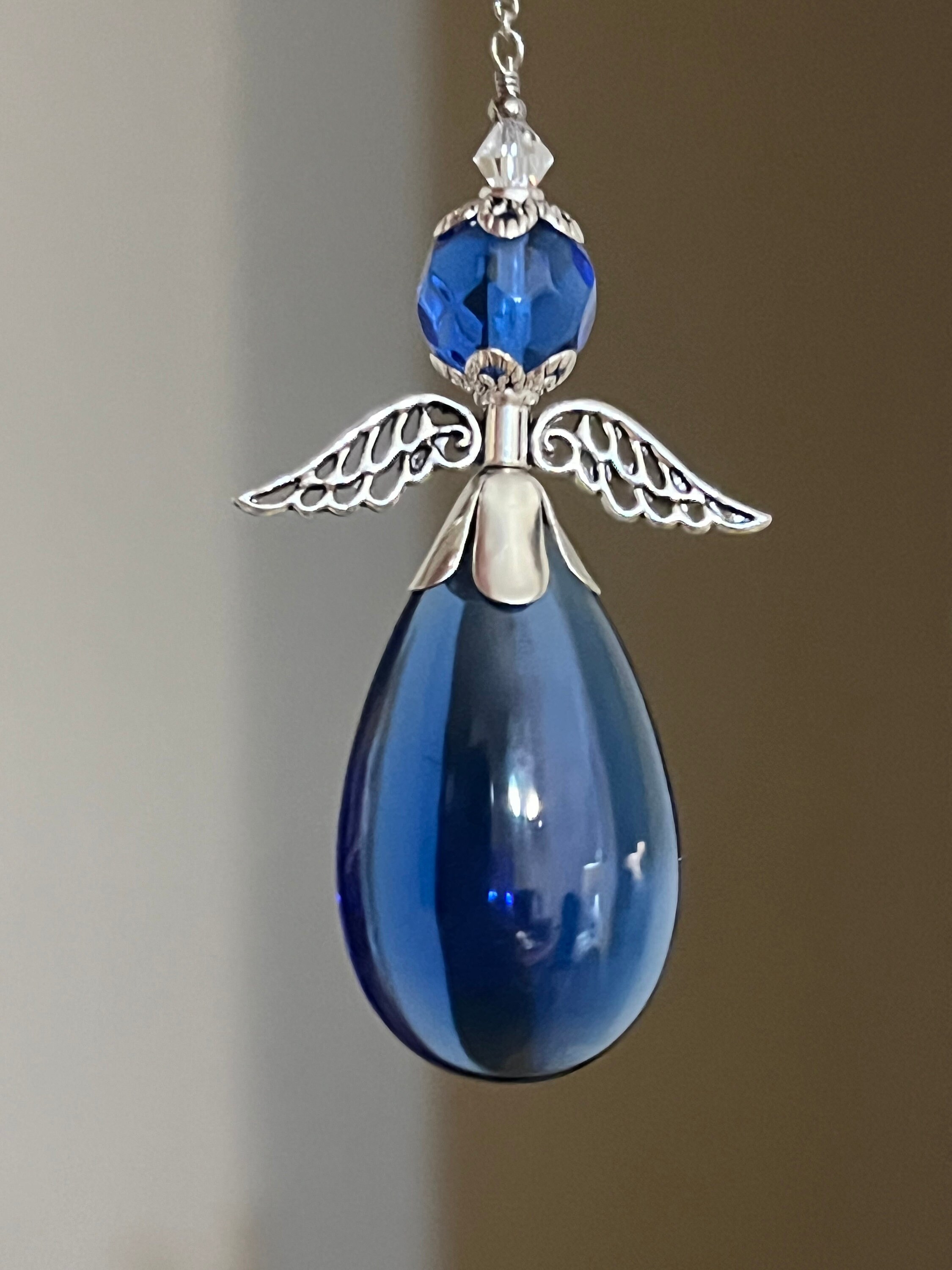 Royal Blue Angel Drop Pendant Ornament September Birthday - Etsy