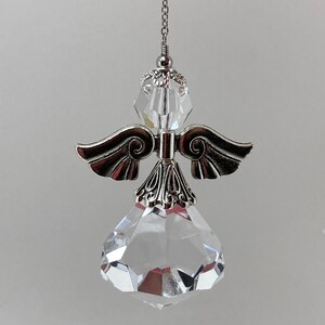 Comforting Gift Winged Angel Prism Angel With Silver Wing Clear Crystal ...