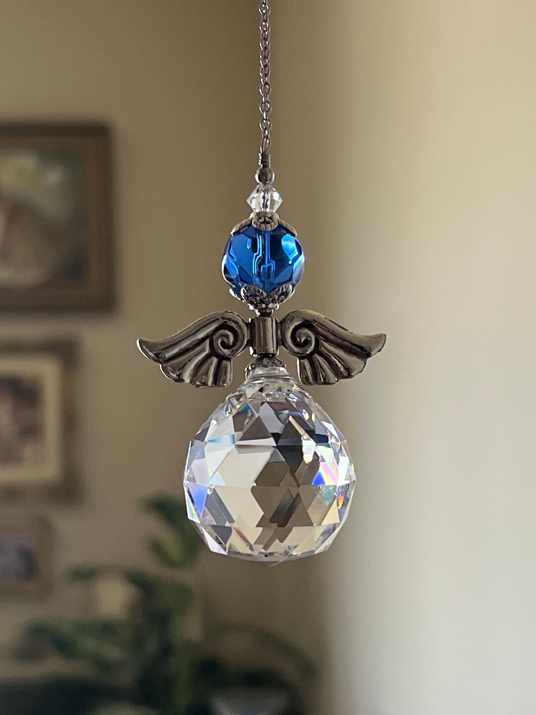 Royal Blue Angel Suncatcher Glass Pendant Ornament - Etsy