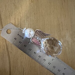 White Pearl Crystal Glass Angel Prism Angel Sun Catcher Teardrop Angel ...