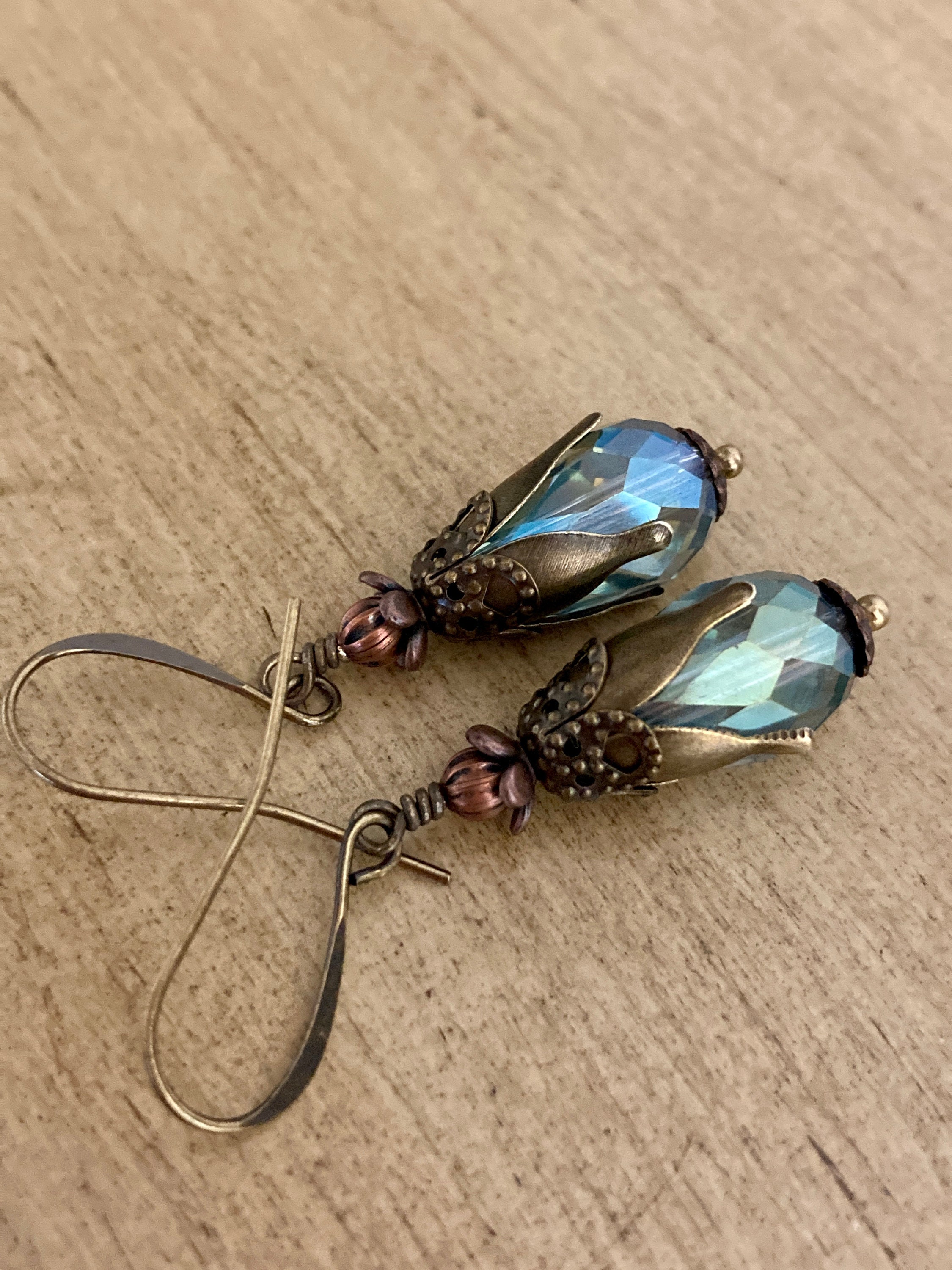 Vintage Style Mermaid Teardrop Glass Dangle Earring - Etsy