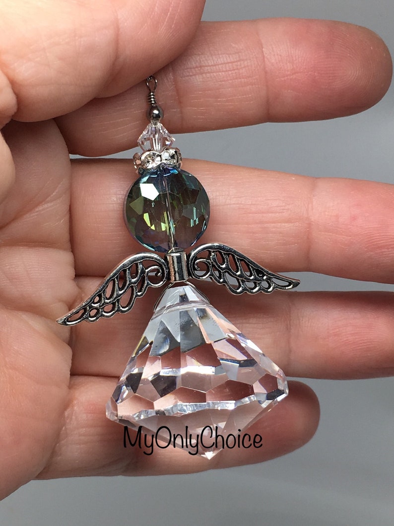 Prism Angel Pendant Guardian Angel Angel Wing Glass Angel | Etsy