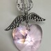 Love Angel Light Pink Crystal Glass Prism Angel Suncatcher Silver Angel ...