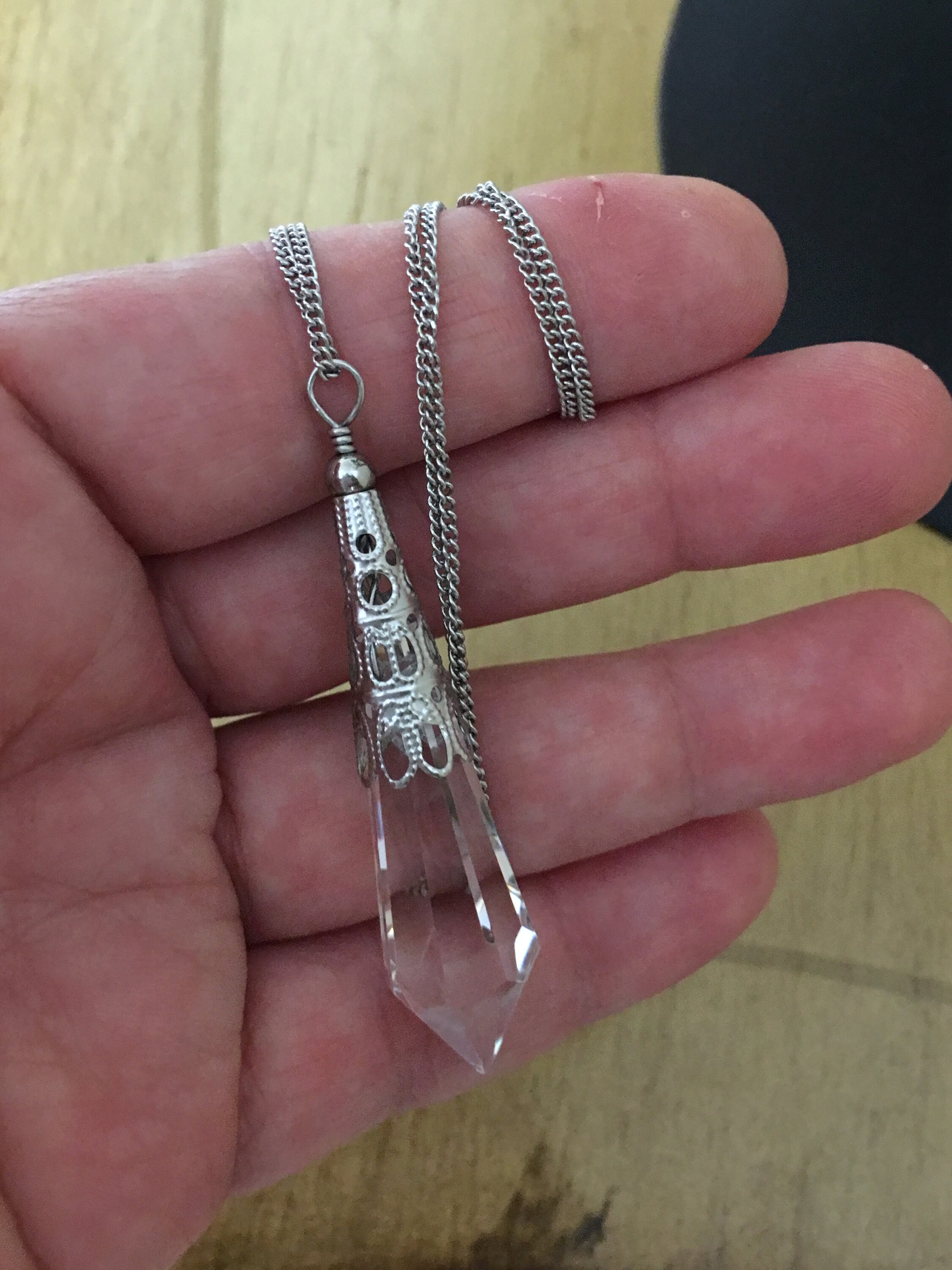 Crystal Clear Icicle Prism Pendulum Necklace Icicle Pendant Crystal ...