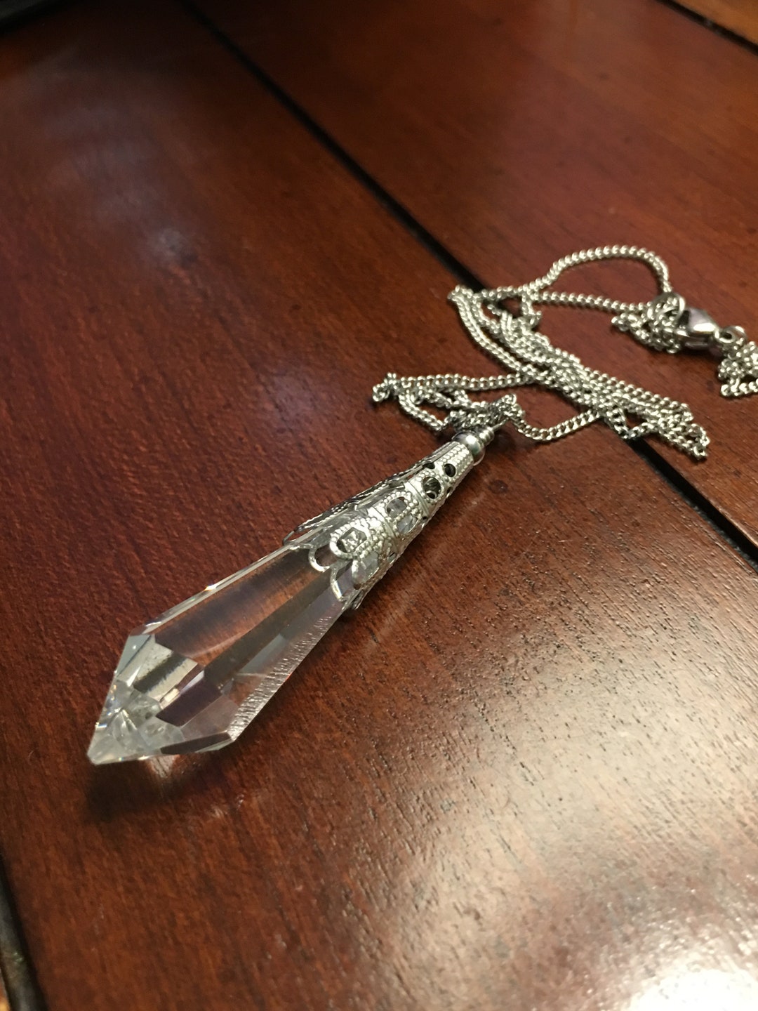 Crystal Clear Icicle Prism Pendulum Necklace Icicle Pendant Crystal ...