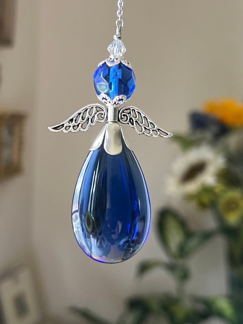 Royal Blue Angel Drop Pendant Ornament September Birthday - Etsy