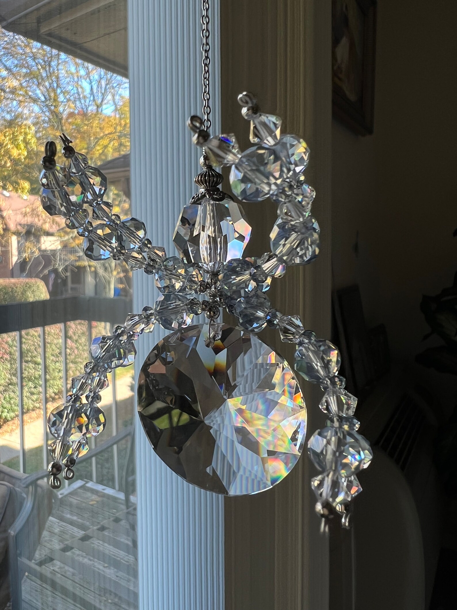 Large Light Blue Spider Suncatcher Prism Window Ornament - Etsy