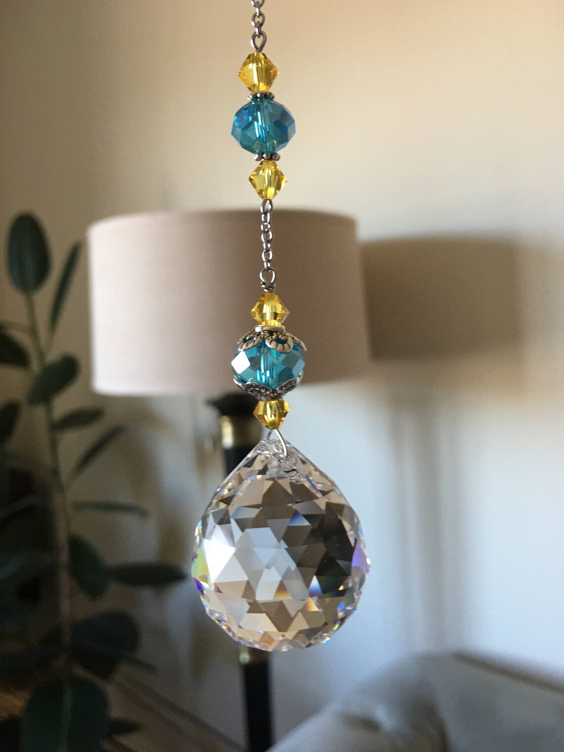 Teardrop Faceted Crystal Glass Ball Window Prism Window Decor | Etsy