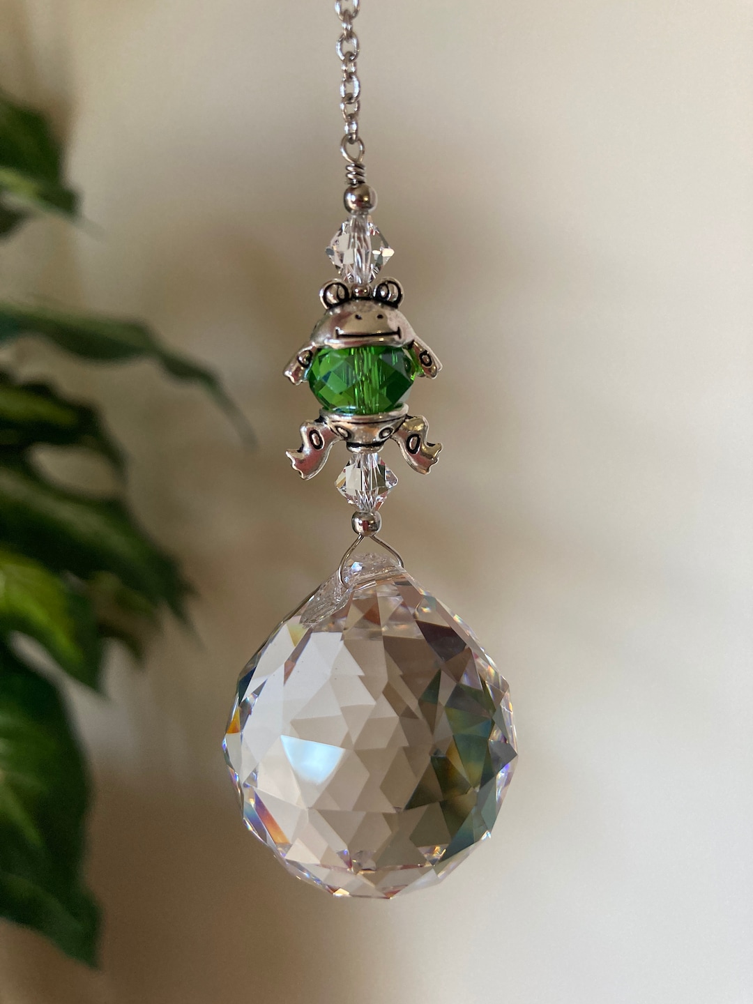 Gift for Kids Green Frog Suncatcher Prism Hanging Ornament Frog Lover ...