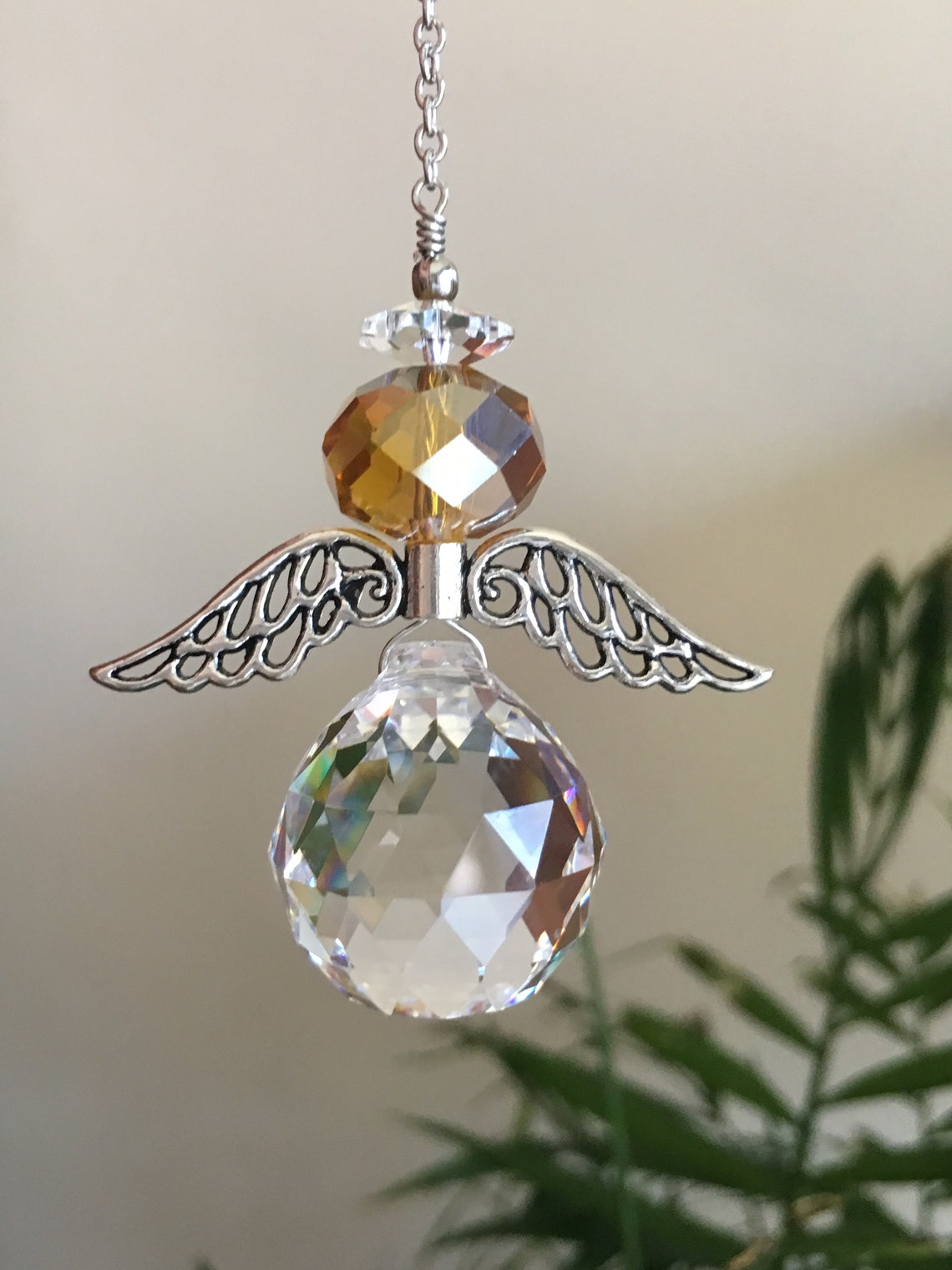 Yellow Topaz Crystal Glass Angel Prism Yellow Angel Sun - Etsy