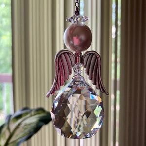 White Pearl Crystal Glass Angel Prism Angel Sun Catcher | Etsy