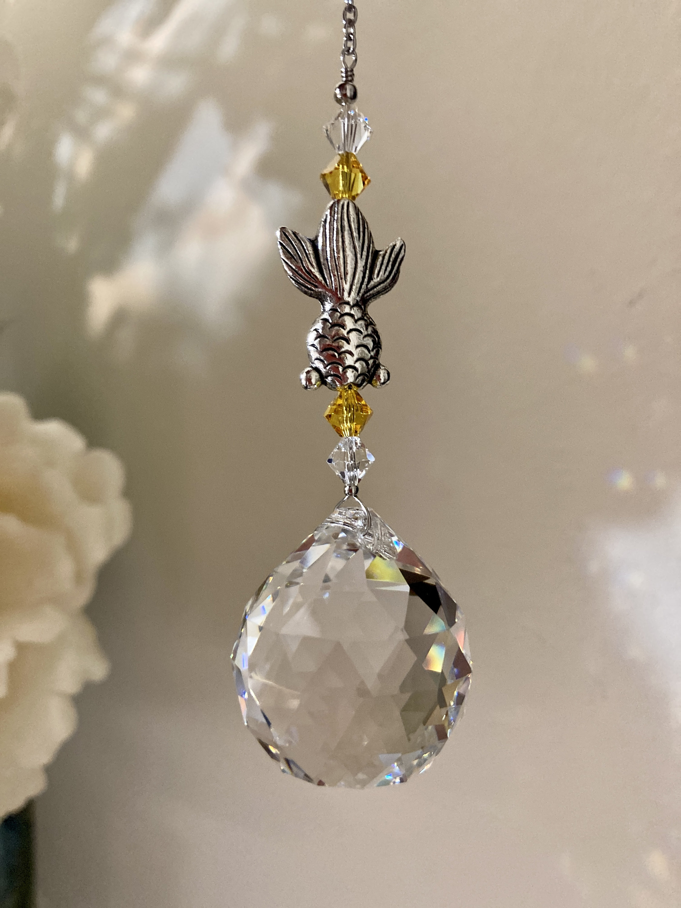 Fish Memorial Pet Loss Gift Gold Fish Ornament Suncatcher | Etsy