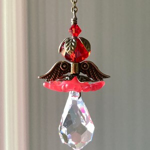 Small Teardrop Angel Prism Winged Angel Pendant Cobalt Blue Flower ...
