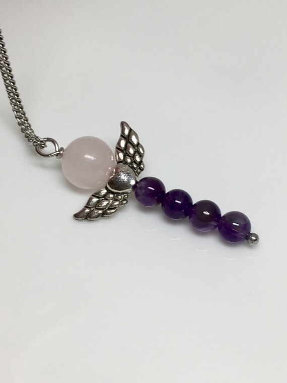 Pink Purple Caduceus Symbol Caduceus Pendant Caduceus Angel | Etsy