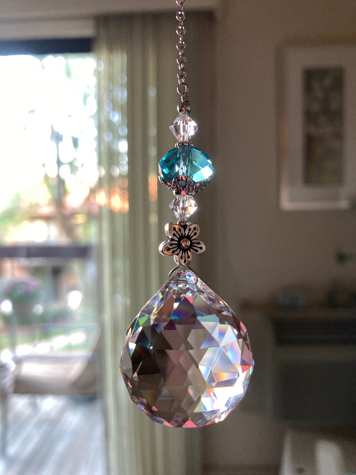 Blue Suncatcher Crystal Window Prism Gifts for Home Aqua Blue - Etsy