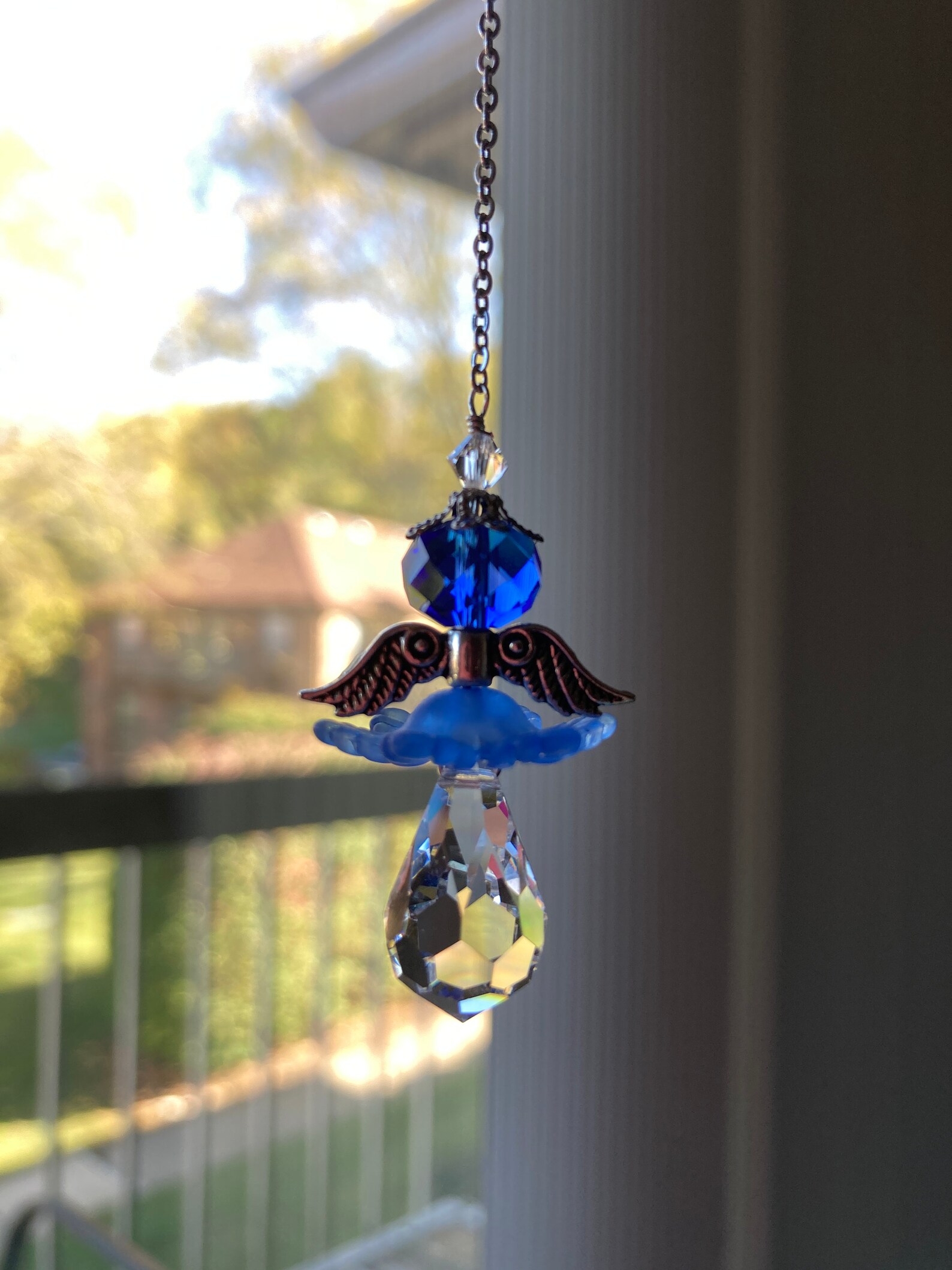Small Teardrop Angel Prism Winged Angel Pendant Cobalt Blue - Etsy